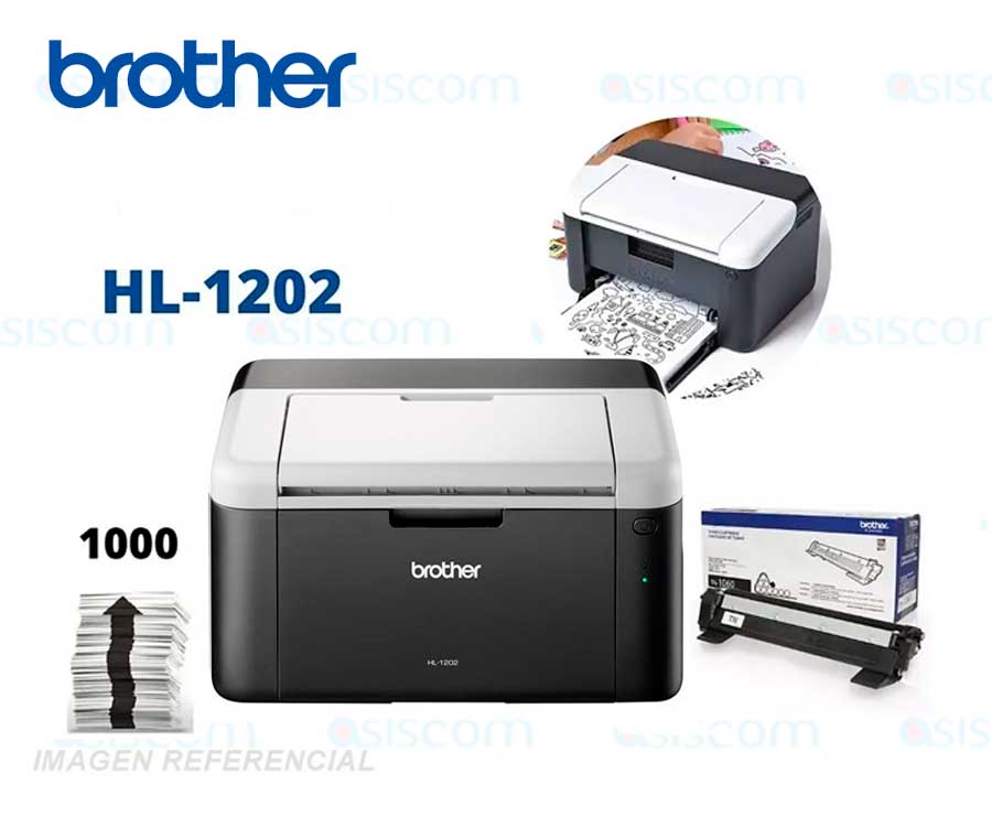 Impresora Laser Brother HL-1202 Mono 21ppm 600dpi|USB