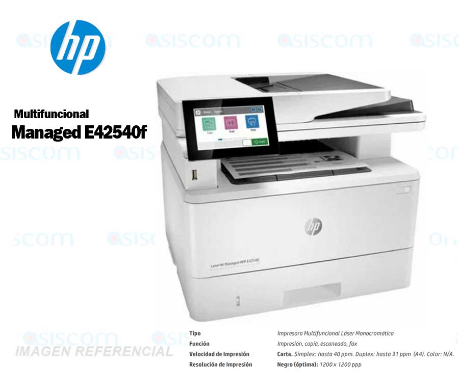 Impresora Multifuncional HP E42540F Laser Mono|USB 3PZ75A